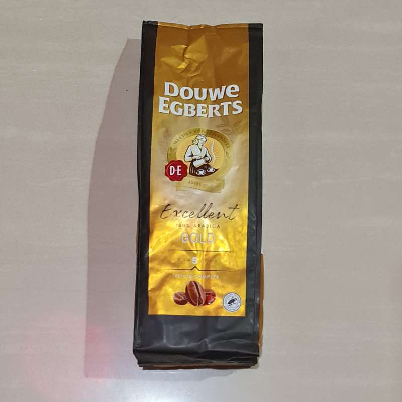 Jual Douwe Egberts Excellent Gold 100% Arabica Coffee Beans 500 Gram di ...
