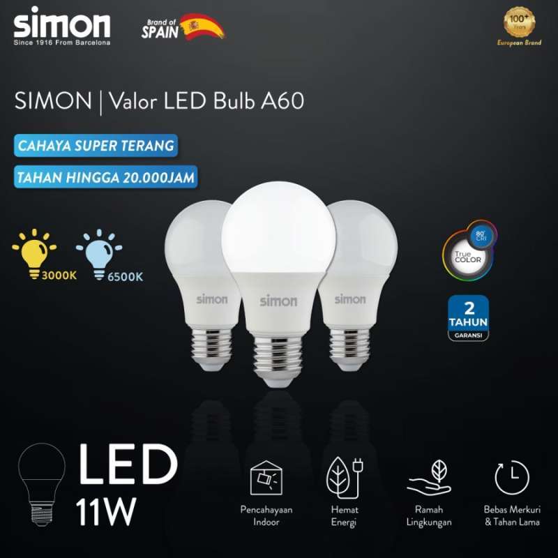 Promo Lampu Simon LED Bulb 11 Watt Diskon 10% di Seller Simon Official ...