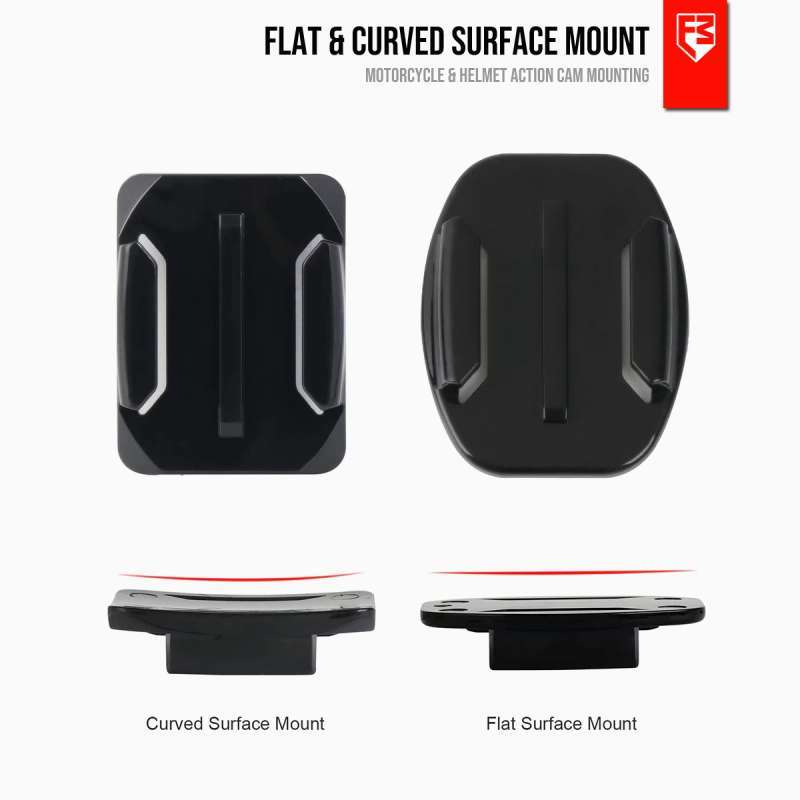 Jual Flat Curved Base Mount Action Cam Mounting Motor Helm Di Seller ...