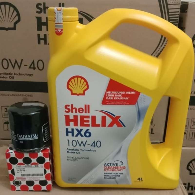 Promo Shell Helix Hx6 10W-40 Paket Filter Oli Xenia,Calya,Ayla,Grand Max Diskon 17% di Seller ...