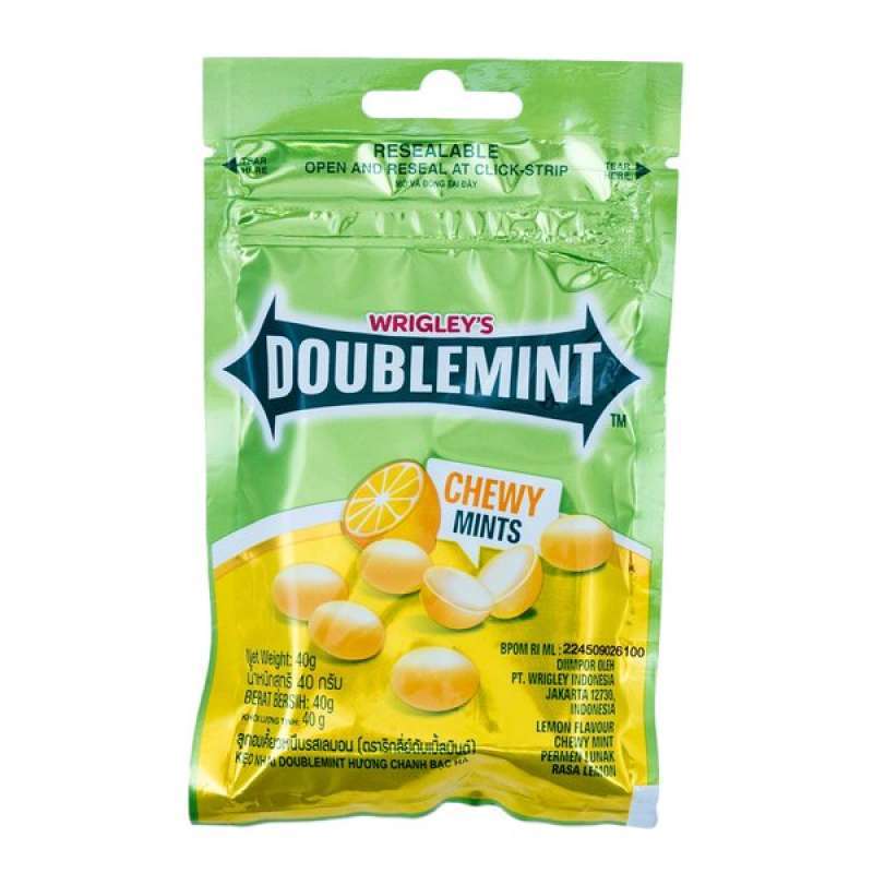 Jual WRIGLEYS DoubleMint Chewy Lime Mints Candy 40g - WRIGLEY'S Permen ...