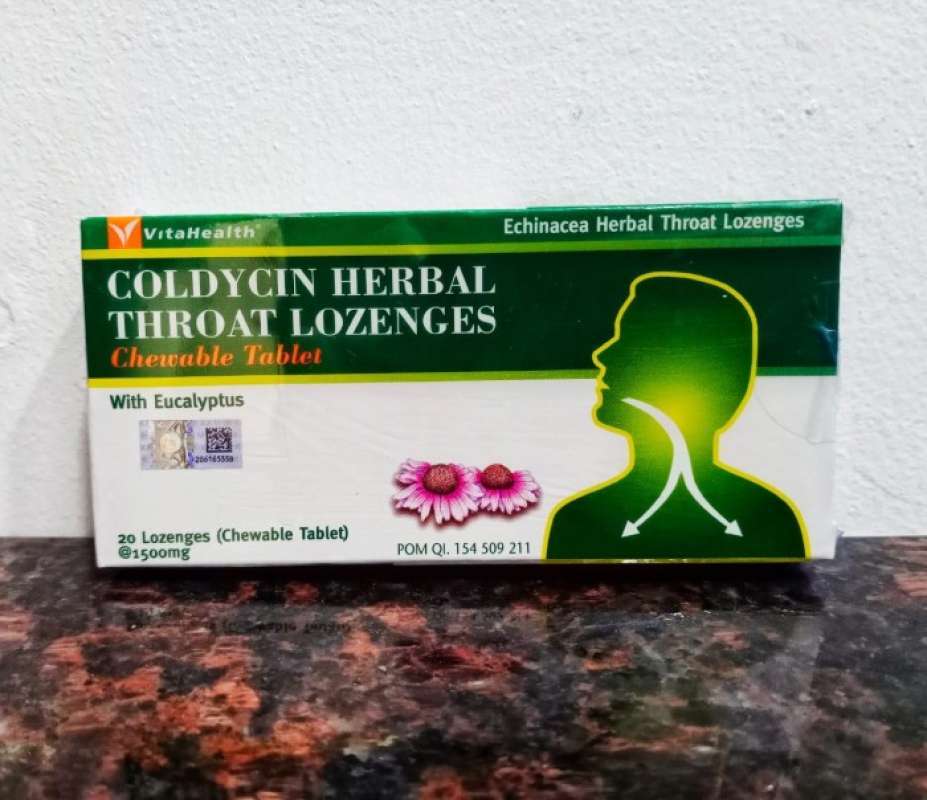 Promo VitaHealth Coldycin Herbal Throat Lozenges 1500mg - 20 Chewable ...