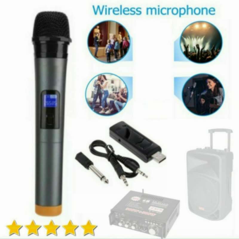 Promo Limited 3R Microphone Wireless Mic Karaoke Connect Ampli Speaker ...