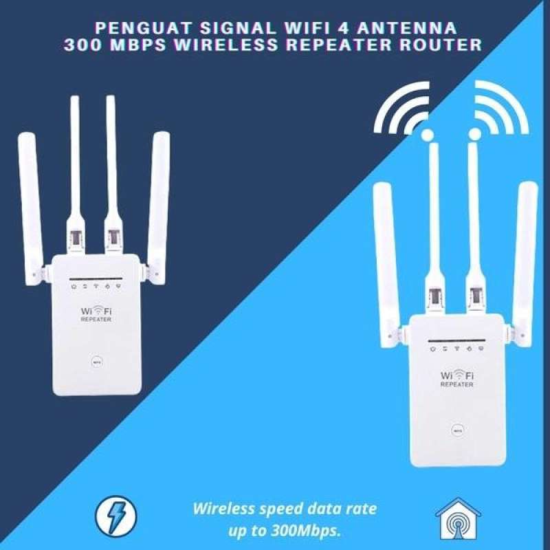 Jual Penguat Signal Wifi 4 Antenna 300 mbps Wireless Repeater Router di Seller SSTC - Glugur ...