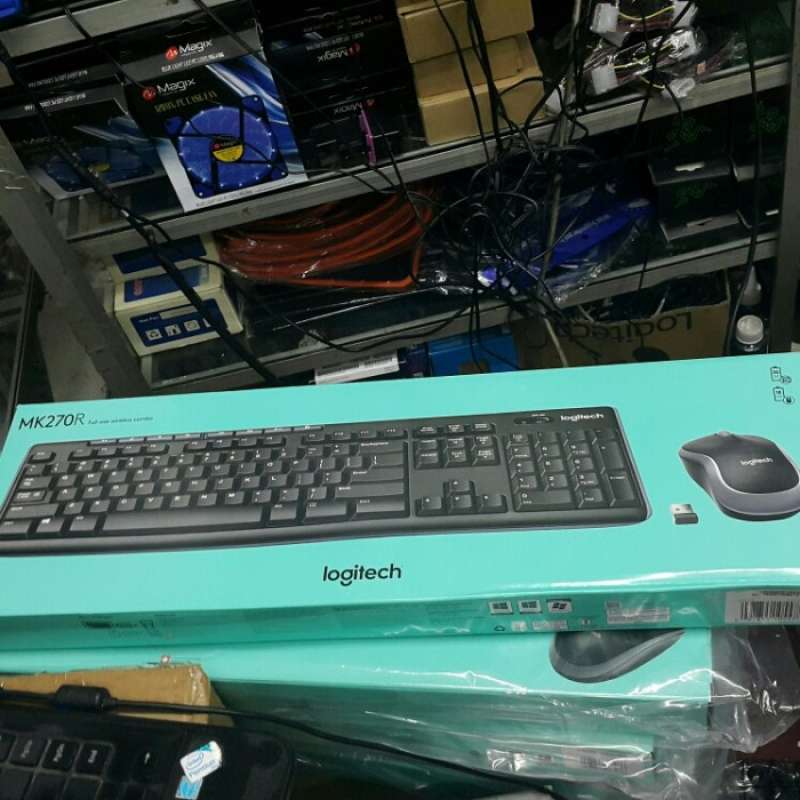Promo logitech mk270r wireless keyboard mouse combo mk 270 r keymos ...