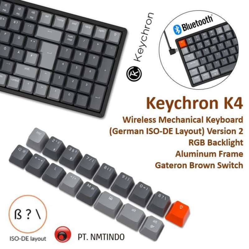Promo Keychron K4 version 2 RGB Backlight Aluminum German ISO-DE Layout ...