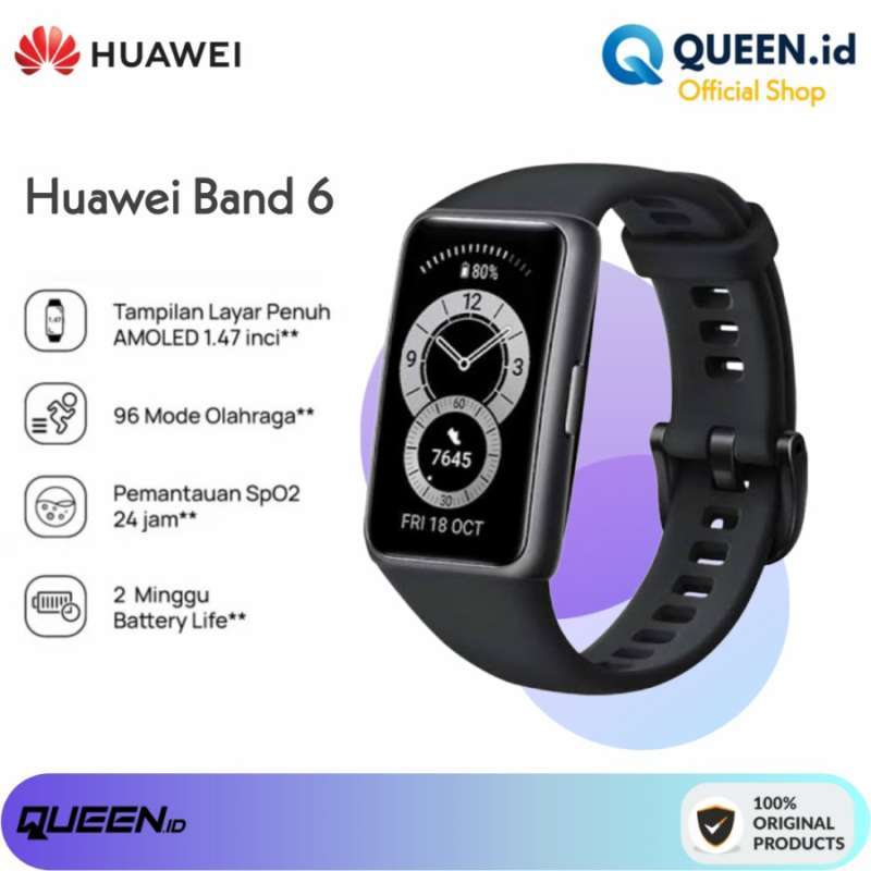 Jual HUAWEI Band 6 Smartband AMOLED SpO2 Smart Watch Band 6 Fullview ...