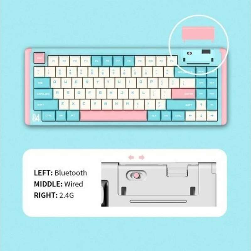 Jual Dustsilver Blue Pink Milkshake Kawaii Hotswap Wireless Gaming ...