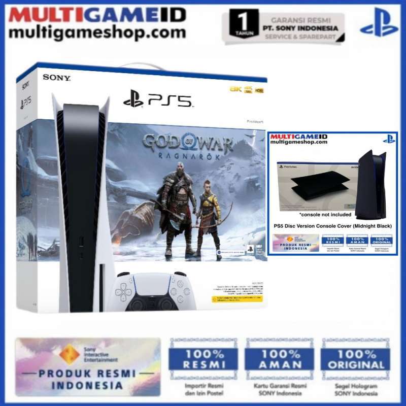 Jual PS5 Sony Playstation5 Disc Version Bundle God of War Ragnarok+ Cover Black di Seller ...