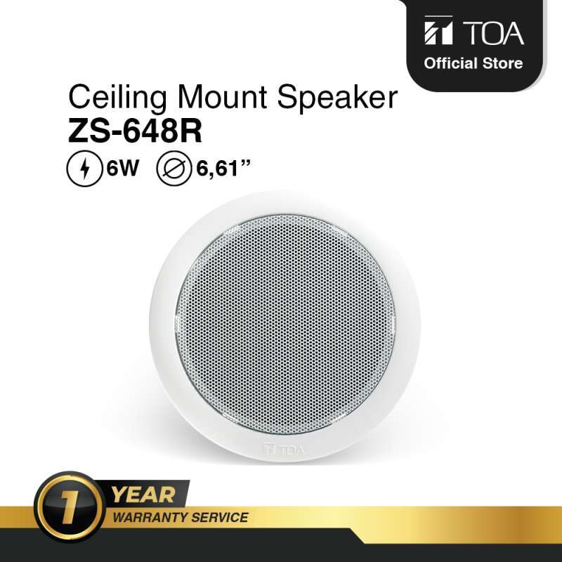 Jual Ceiling Mount Toa Speaker Pengeras Suara Plafon Round Model Zs ...