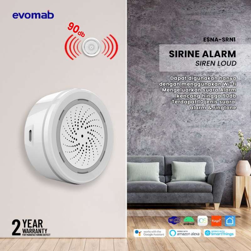 Promo evomab Alarm Sirene Anti Maling ESNA-SRN1 Smart Home Wifi Tuya ...