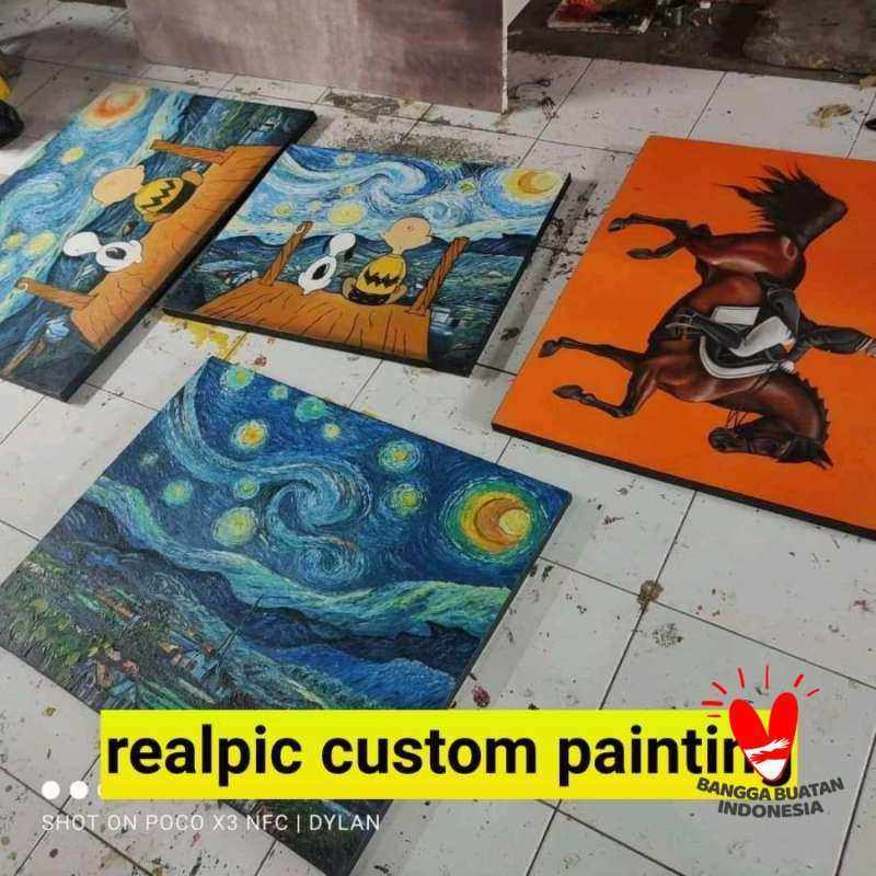 Jual Lukisan Abstrak Modern Minimalis Rumah Lukisan Kanvas - 60x60cm Di ...