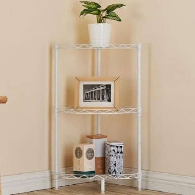 Jual Krisbow Rak Sudut Putih 3Tingkat Rak Besi Kecil Shelving Corner di ...