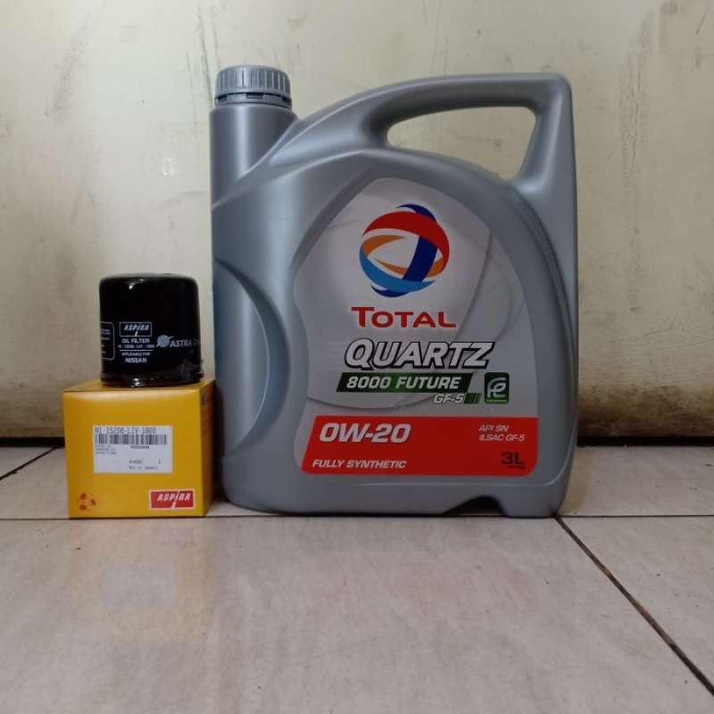 Promo Paket Oli Total Sae 0W-20 Fs 3L + Filter Oli Datsun Go/ Nissan March Diskon 23% di Seller ...
