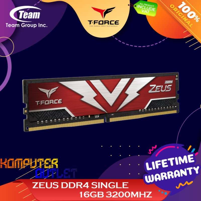 Jual Team T-force Zeus Ram Ddr4 16gb Kit Single Channel 3200mhz ...