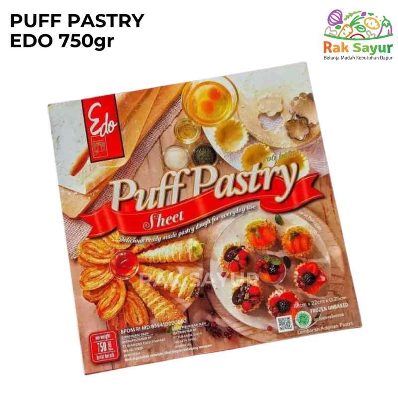 Jual Puff Pastry Edo 750gr Roti Beku Adonan Croissant Plan Dough ...