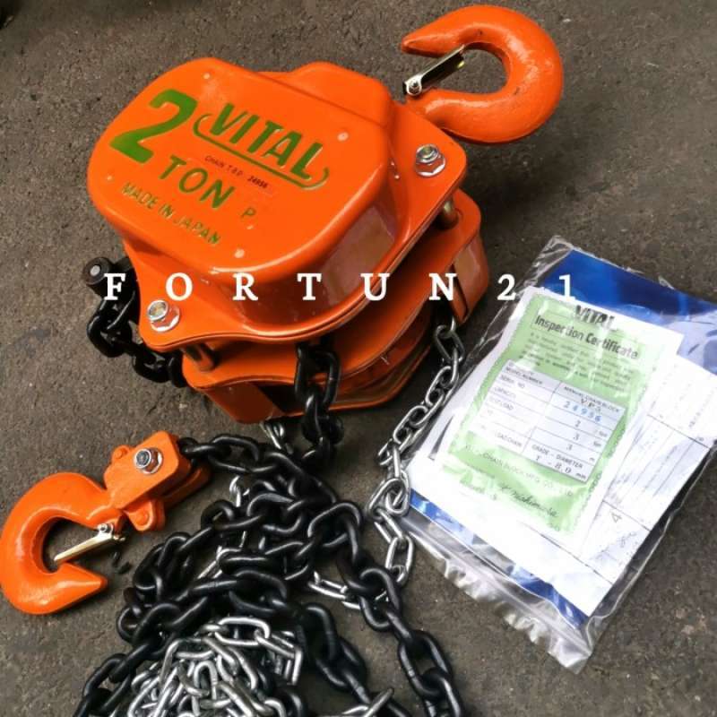 Jual Chain Block 2 Ton 3 Meter Vital Takel Chainblock 2 Ton Japan di ...