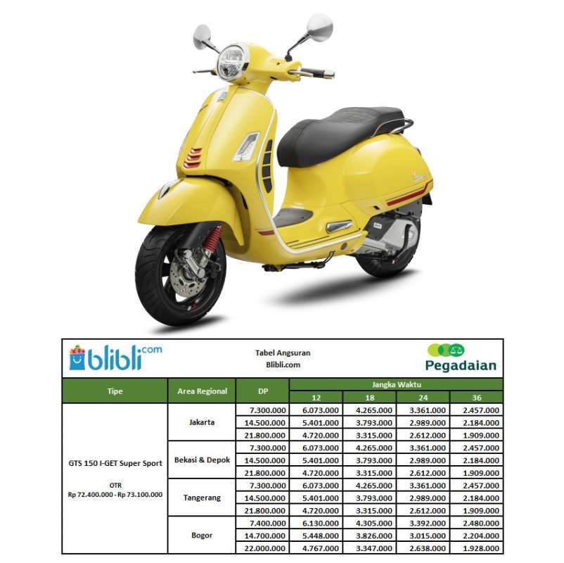 Jual Pegadaian - [dp] Vespa Gts Super Sport 150 I-get Abs Sepeda Motor [otr Jabodetabek] - 30% ...