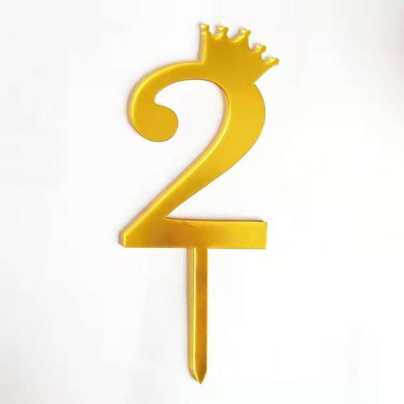 Jual Cake Topper Angka Number Gold One Two Three Four Five Six Seven ...