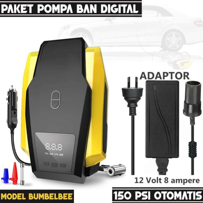 Promo Kompresor Pompa Ban Motor - Mobil Digital 150 Psi Dengan Adaptor ...