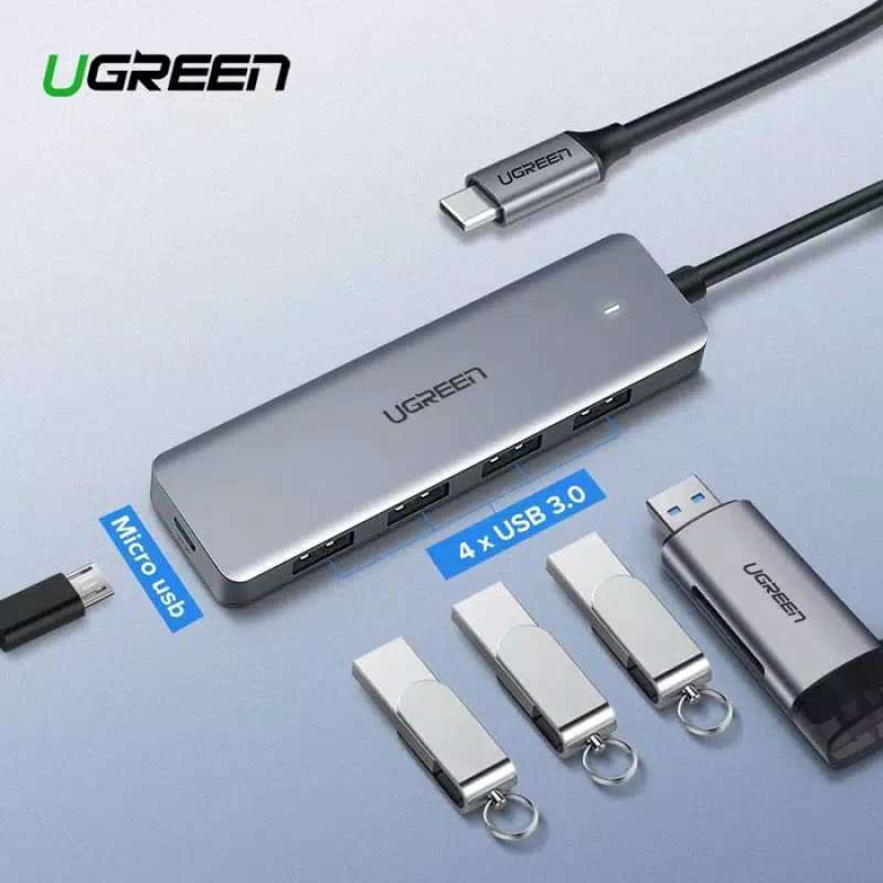 Jual Ugreen Usb Hub type c to micro USB Dan 4 usb port 3.0 extension SS ...