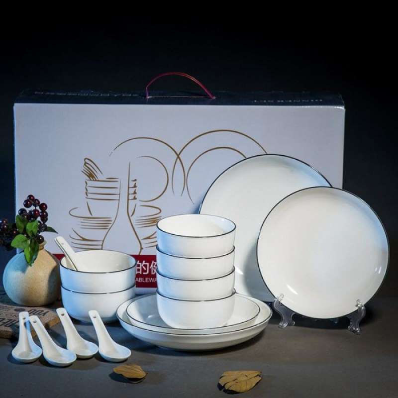 Jual Mangkok Set + Piring Keramik Tebal Cocok Buat Hamper Di Seller ...