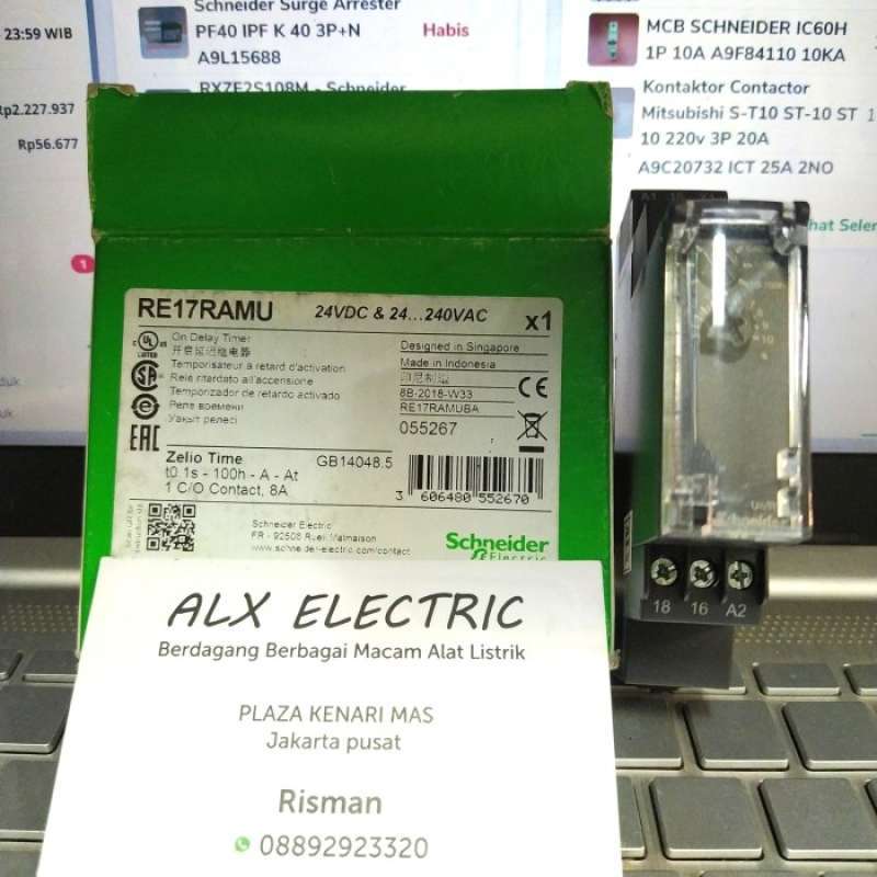 Promo RE17RAMU Schneider Timer Relay Zelio Time RE17RAMU 24VDC & 240VAC ...
