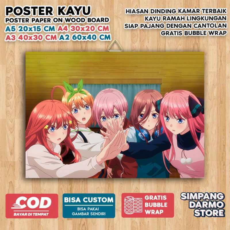 Jual Poster Kayu GoToubun no Hanayome Aestehic Tema Anime Go-Toubun ...