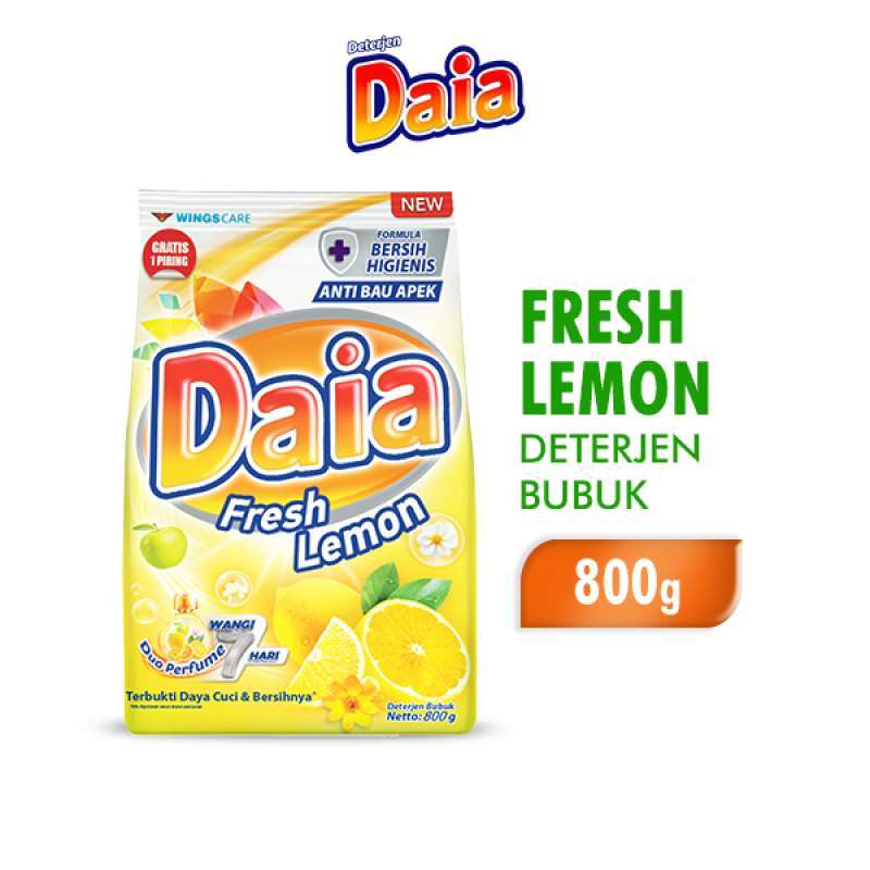 Promo Daia Deterjen Bubuk Lemon [800 G] Diskon 23% Di Seller Wings ...