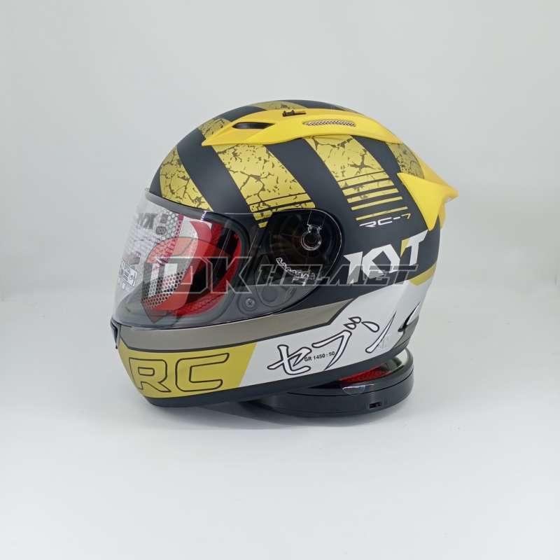 Jual Helm Full Face KYT RC7 Motif Seri 17 Black Doft Gold Doff Matt ...