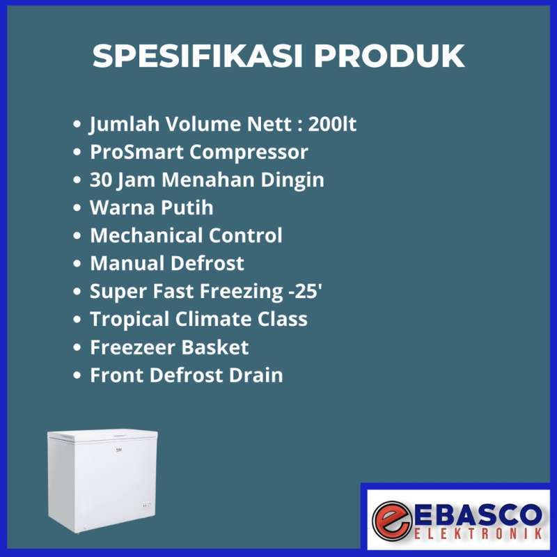 Jual Beko Cf200wd Chest Freezer With External Handle And Lock Kapasitas ...