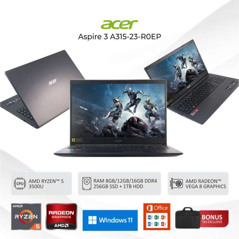 Promo LAPTOP ACER GAMING ACER ASPIRE 3 A315-23-R0EP AMD RYZEN 5-3500U ...