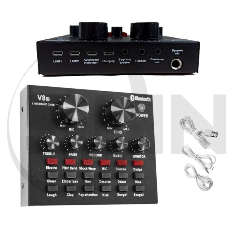 Promo Live Mixer Taffware V8 Hifi Asmr Audio Usb External Soundcard Mic ...