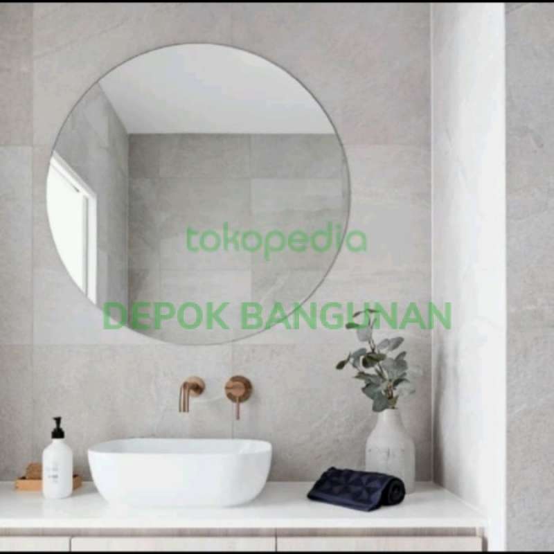 Jual KACA BULAT CERMIN DINDING RIAS BULAT KACA CERMIN KAMAR MANDI BULAT ...