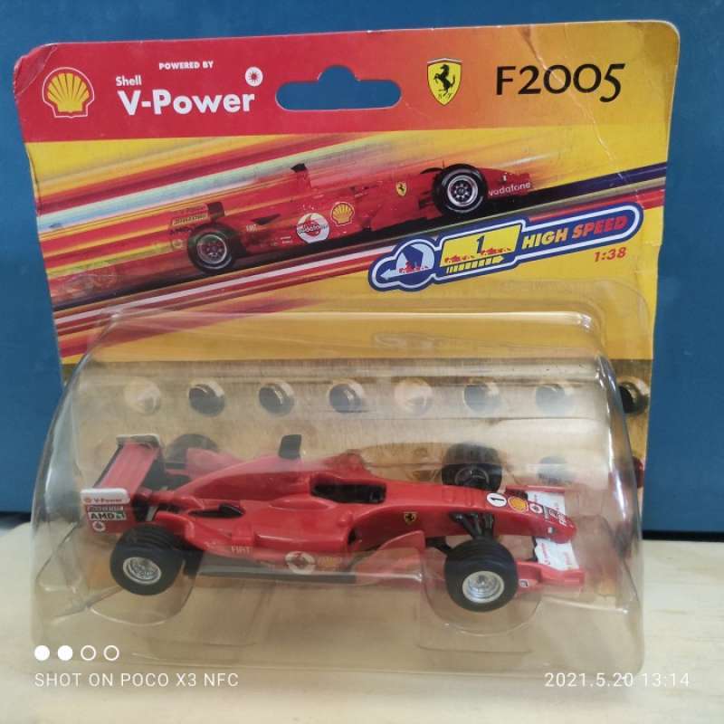 Promo Hotwheels Ferrari F2005 Shell V Power 1:38 Mainan Mobilan Diskon ...