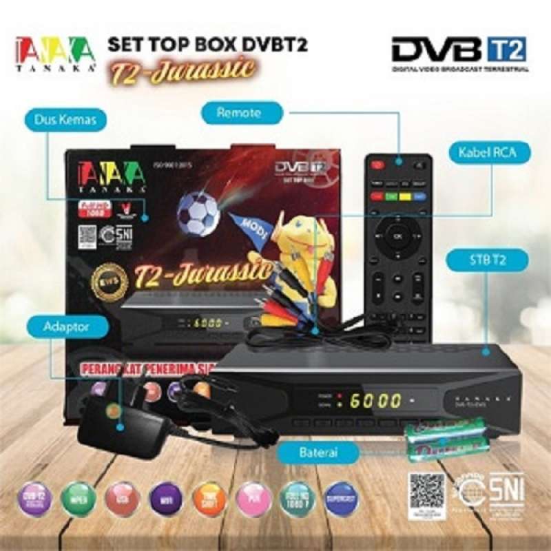 Jual Stb Digital Dvb T2 Merek Tanaka Type T2 Jurassic + Wifi Dongle ...