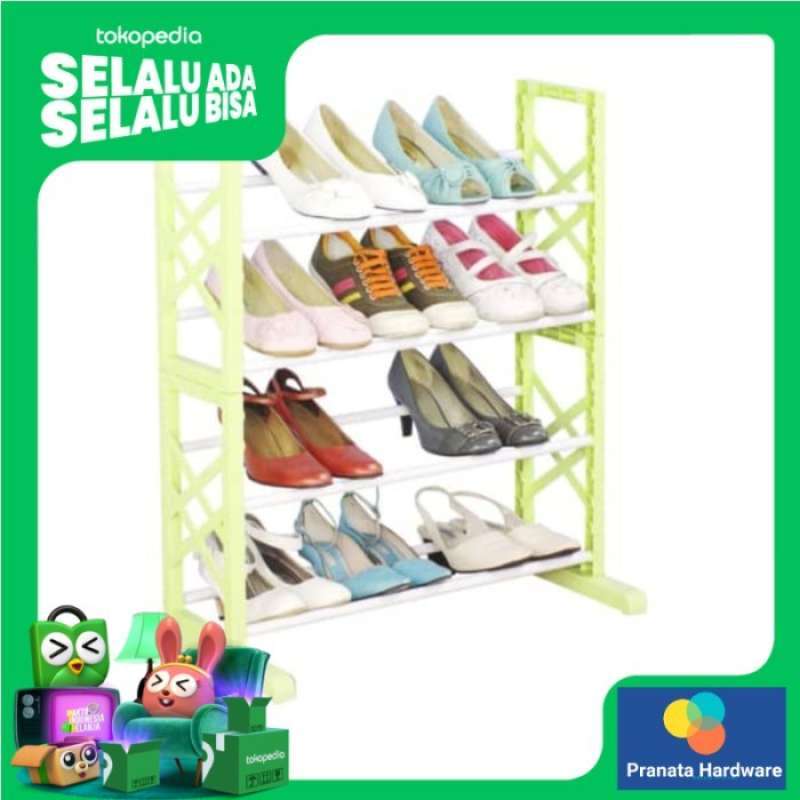 Promo krisbow rak sepatu 4 tingkat_shoe rack 4 tier green_rak sepatu ...