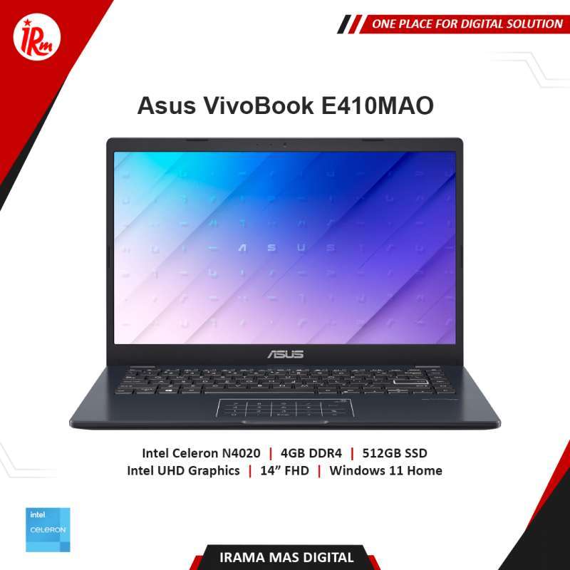 Jual Asus Vivobook E410mao - Intel Celeron N4020 4gb 512gb Fhd W11 ...
