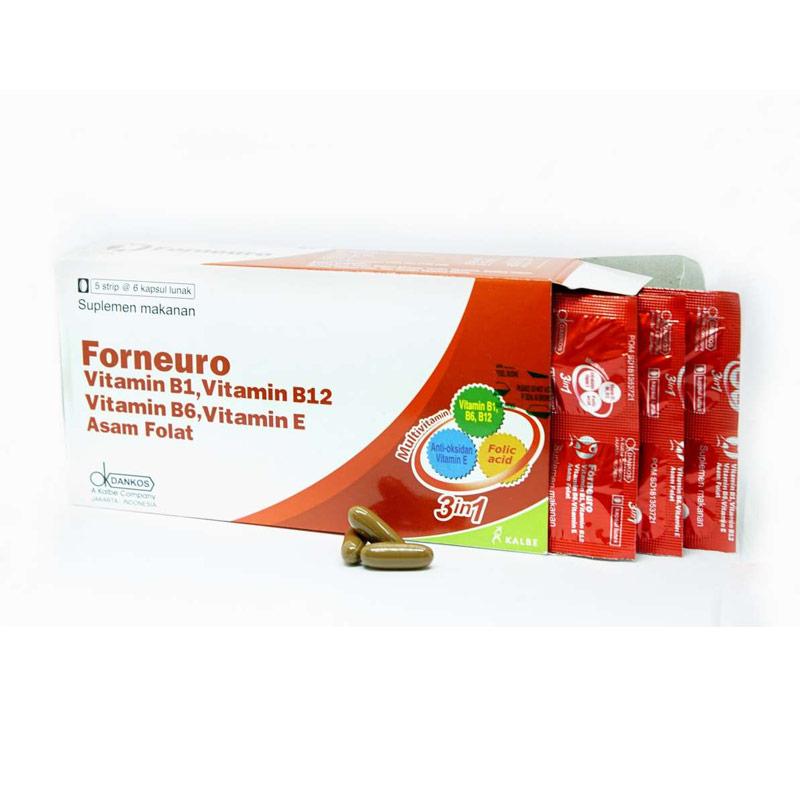 Promo Kalbe forneuro Multivitamin B1, B6, B12, E, Asam Folat [5 Strip ...