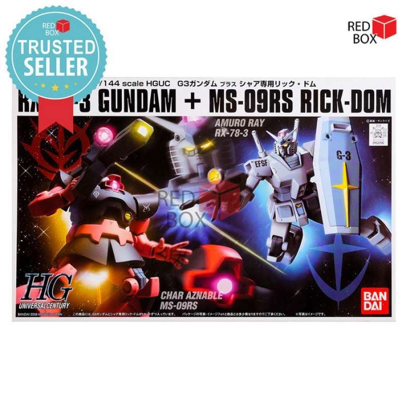 Promo HG RX-78-3 GUNDAM G3 + CHAR RICK DOM SET BANDAI ORIGINAL GUNPLA ...
