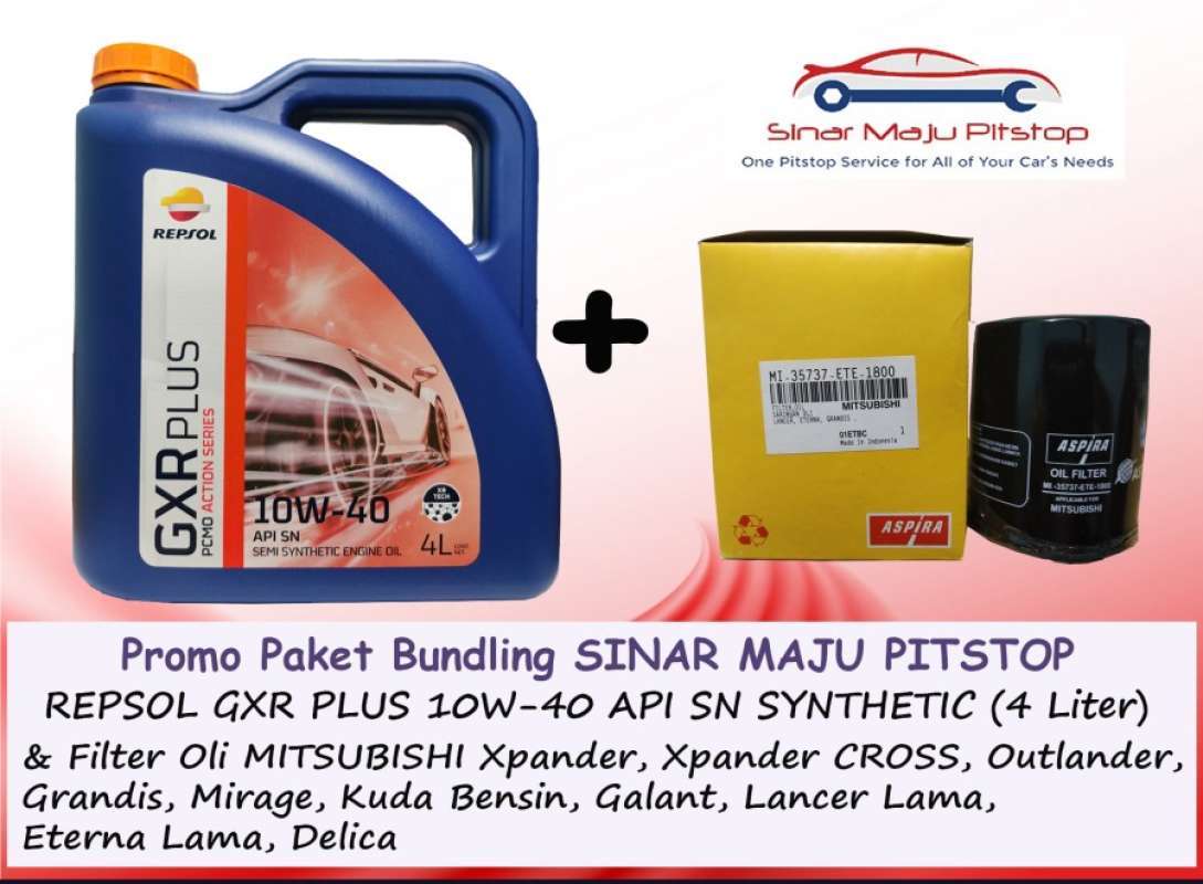 Jual Paket Bundling Oli REPSOL GXR PLUS 10W-40 SN 4 Liter & Filter Mobil MITSUBISHI XPANDER ...