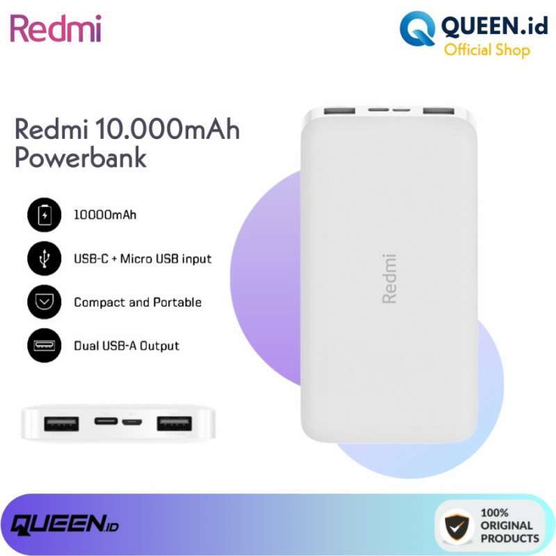 Promo Xiaomi Redmi 10000mah Power Bank Dual Usb Port Output Powerbank ...
