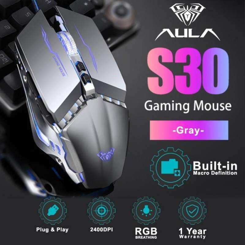 Jual Mouse Gaming Aula S30 Â 2400dpi Rgb Driver Macro Software Di ...