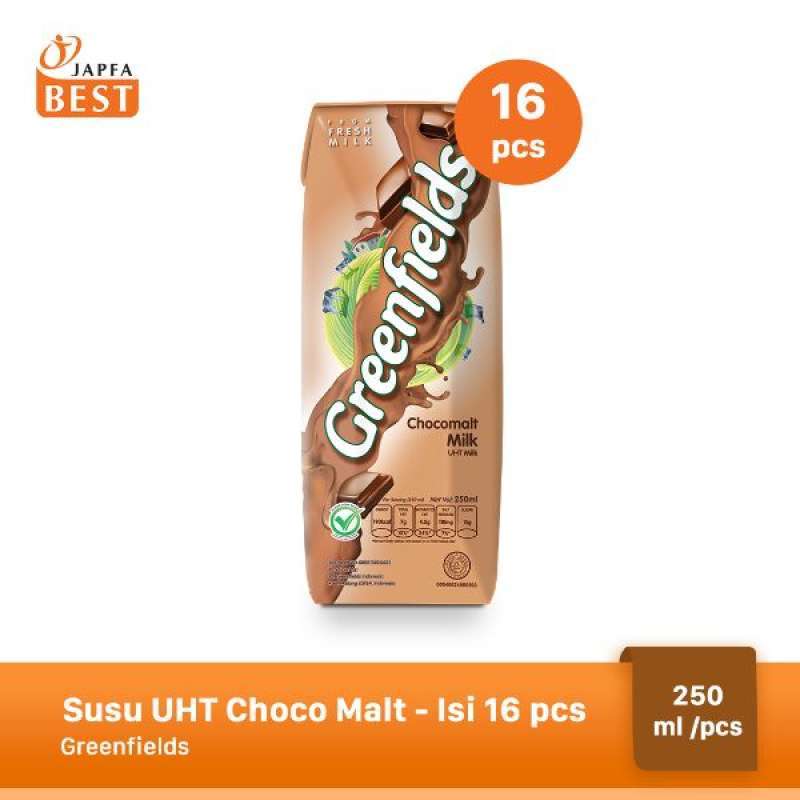 Promo Susu Greenfields UHT Choco Malt 250 ml - Isi 16 pcs Diskon 26% di ...
