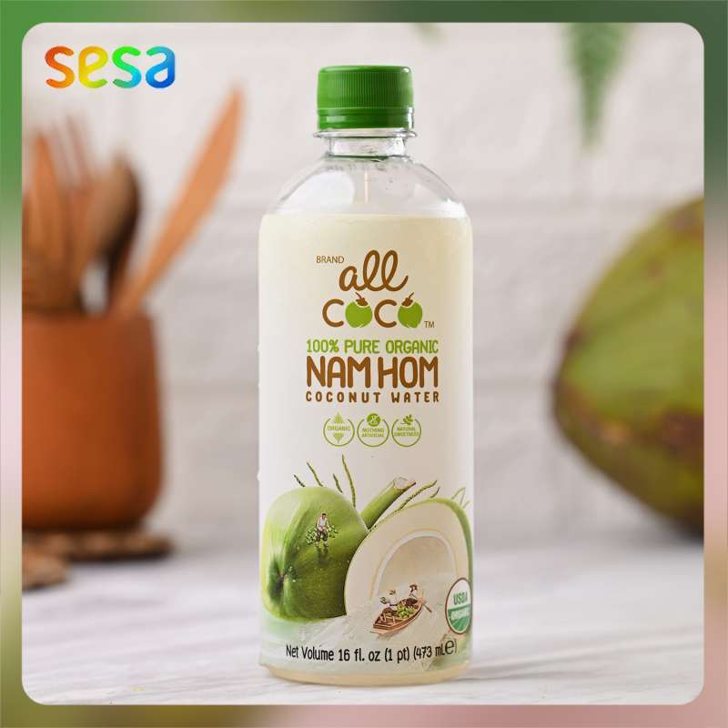 Jual All Coco Nam Hom Organic Coconut Water 473 Ml Di Seller Sesa ...