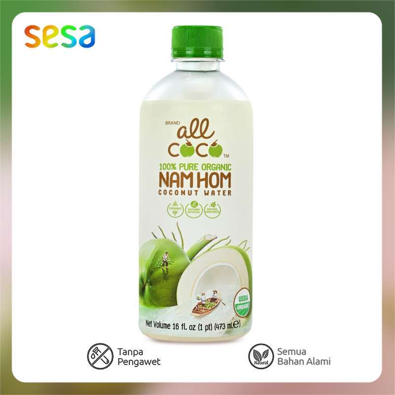 Jual All Coco Nam Hom Organic Coconut Water 473 Ml Di Seller Sesa ...