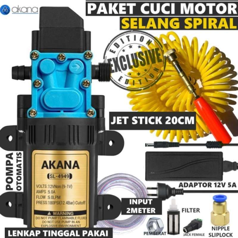 Promo Alat Steam Cuci Motor Mobil POMPA DC 12V AKANA Jet Stik Selang ...