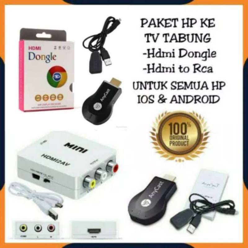 Jual Paket Anycast Dongle + Hdmi To Av Alat Konverter Dari Hp Ke Tv ...
