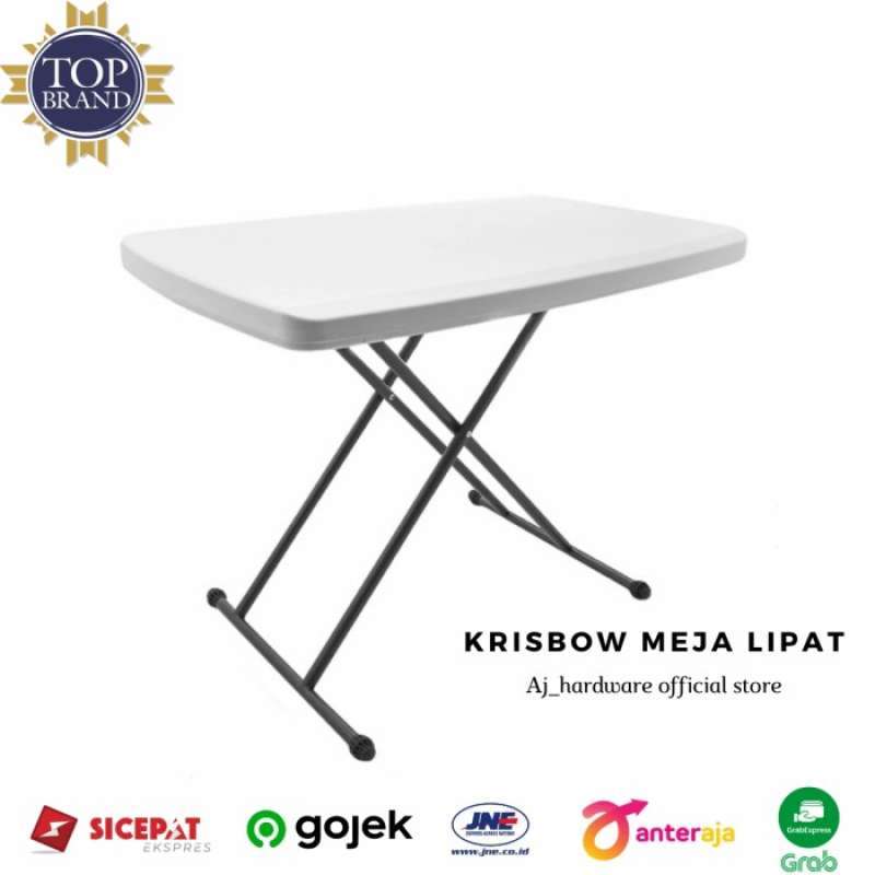 Promo Meja Lipat Krisbow Adjustable Putih Diskon 23% di Seller Aizen ...