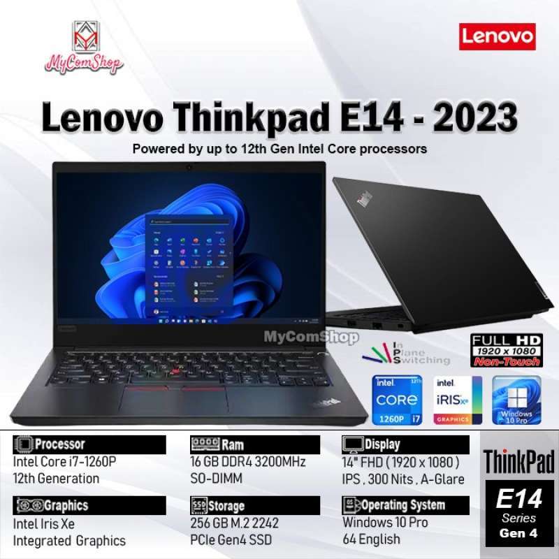 Jual Lenovo Thinkpad E14 Gen 4 I7-1260p 16gb Ram 256gb Ssd Intel Xe 14 ...